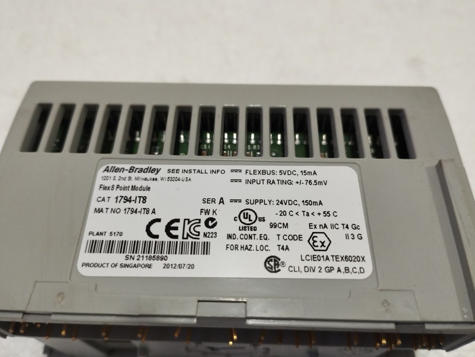 Allen-Bradley 1794-IT8 Ser A Flex I/O Thermocouple 8 Channel Input ...