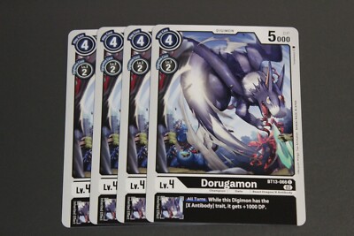 Digimon TCG (2020) - BT13-066 - 4x Dorugamon - Black - Common | eBay UK