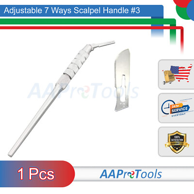 Surgical Scalpel Handle #3 Rotatable Blade Holder Adjustable Tissue+ 5 ...