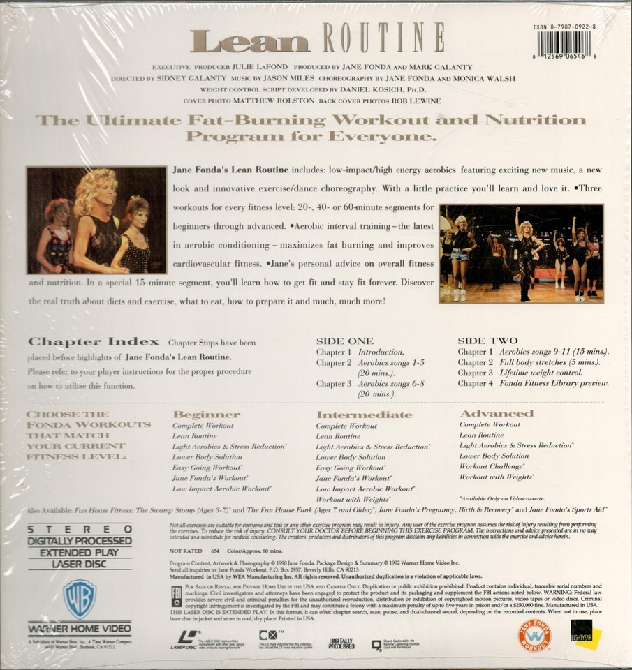 Jane Fondas Lean Routine Workout (Laserdisc, 1990) *UNICORN RARE* | eBay