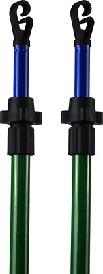 2 X Extending Clothes Prop Washing Line Pole 2.6m Galvanised Heavy Duty ...