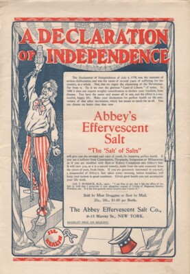 1900 ABBEY EFFERVESCENT SALT UNCLE SAM PATRIOTIC HEALTH MEDICAL QUACK ...