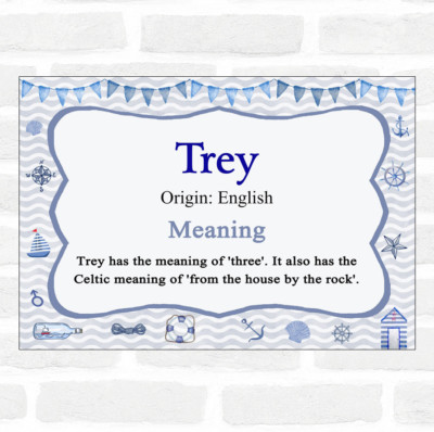 Trey Name Meaning Nautical Certificate | eBay UK