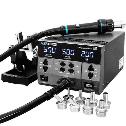 Hot Air Gun Digital BGA Rework Station Curved Nozzle Welding Repair ...