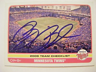BRIAN BUSCHER signed TWINS 2009 O-Pee-Chee baseball card AUTO ...