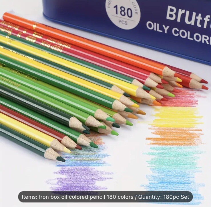 180 Brutfuner oily colored pencils in Metal box NEW shipping included ...
