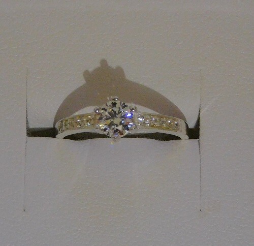 SHIELS 925 Sterling Silver Channel Set Band Solitaire CZ Ring | eBay ...