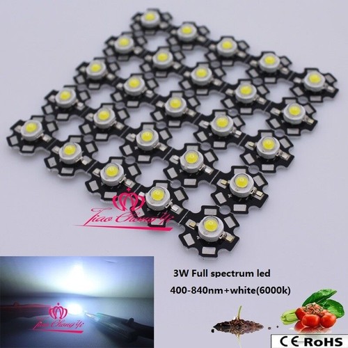 3W Led Chips Bulb Full spectrum white 380-840nm LED Beads For Plant ...