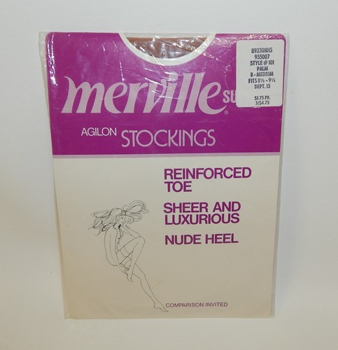 1 Pair Vintage NOS Merville Palm Garter Stockings B-Medium | eBay