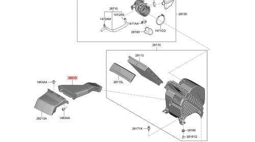 OEM 28210-F2000 DUCT ASSY-AIR 'B' Fedex/Ups # for Hyundai Elantra 2017 ...