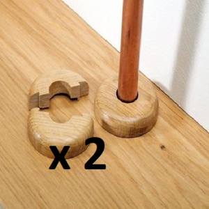 2 X 15mm SOLID OAK COLOUR WOODEN WOOD RADIATOR PIPE COLLARS COVER FLOOR ...