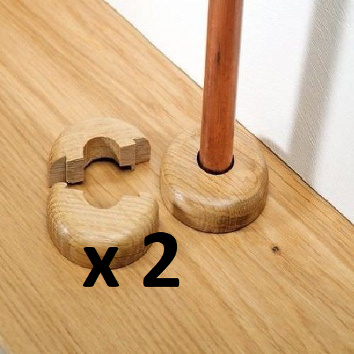 12 X 15mm SOLID OAK COLOUR WOODEN WOOD RADIATOR PIPE COLLARS COVER ...