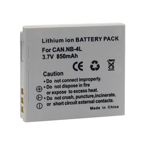 Li-ion NB-4L Battery For Canon IXUS 30 40 50 55 60 65 70 75 80 IS 100 ...