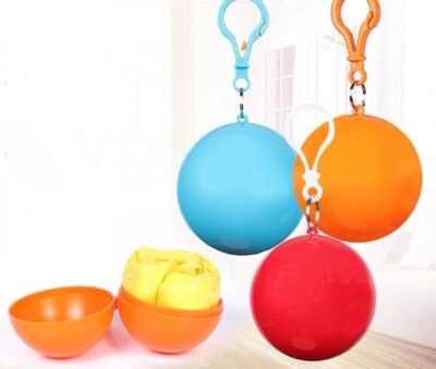 Disposable raincoat for Ages 5+ , Cute Ball Shape with Hanger For Purse ...