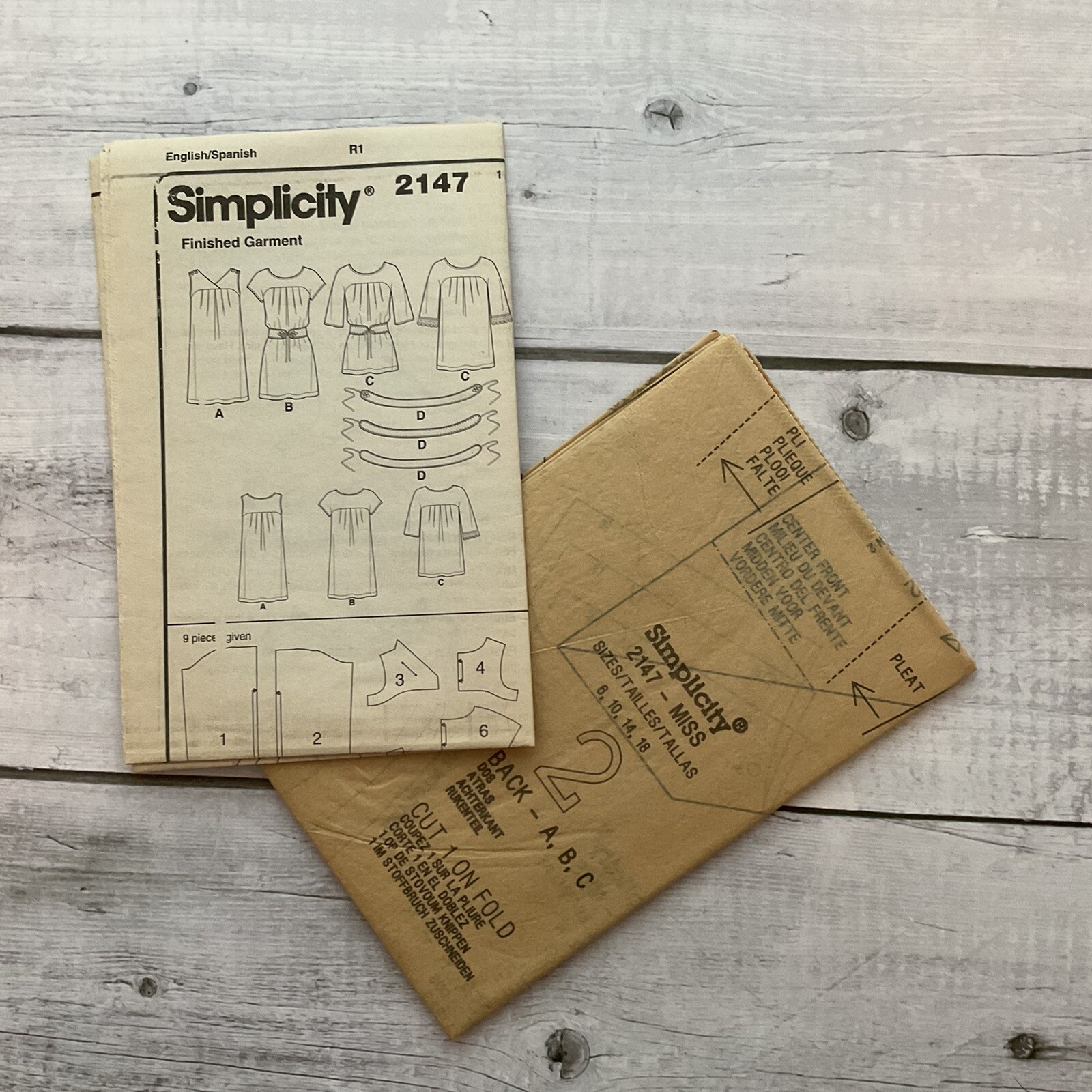 Simplicity 2147 Misses Mini Dress Tunic Pattern Learn to Sew UCT Sz 6 ...