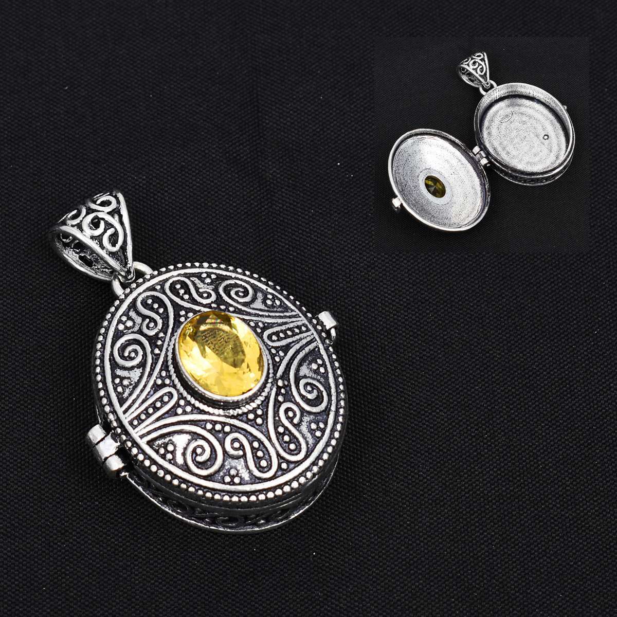 Citrine Gemstone Ethnic Poison Pendant Jewelry Gift For Her 1.68" AP ...