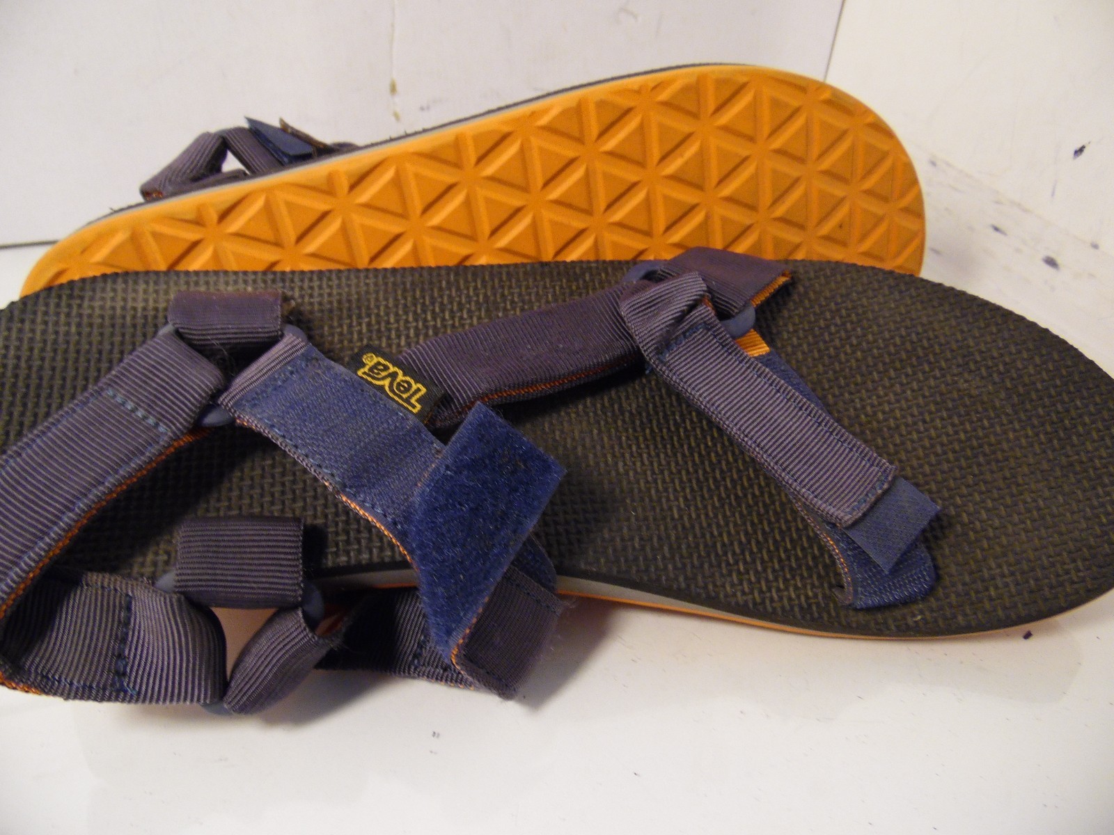 TEVA SN 1004006 Men Sport Sandals Hook Loop Dark Blue Orange Size 12 | eBay