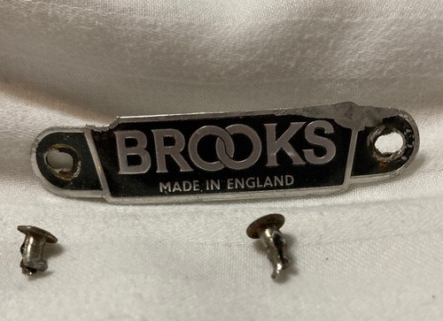 Vintage Brooks saddle name plate with original rivets | eBay