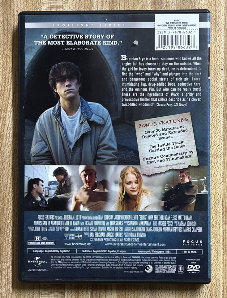 Brick DVD Universal RIAN JOHNSON 25192866326| eBay