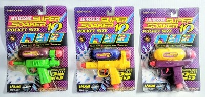 3 Vintage Super Soaker 10 NEW Pocket Size Larami 1993 Green Yellow ...