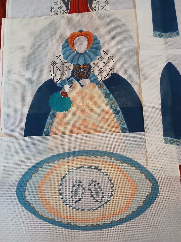 Dede 3D Queen Elizabeth 18 count Hand Painted Needlepoint Canvas | eBay