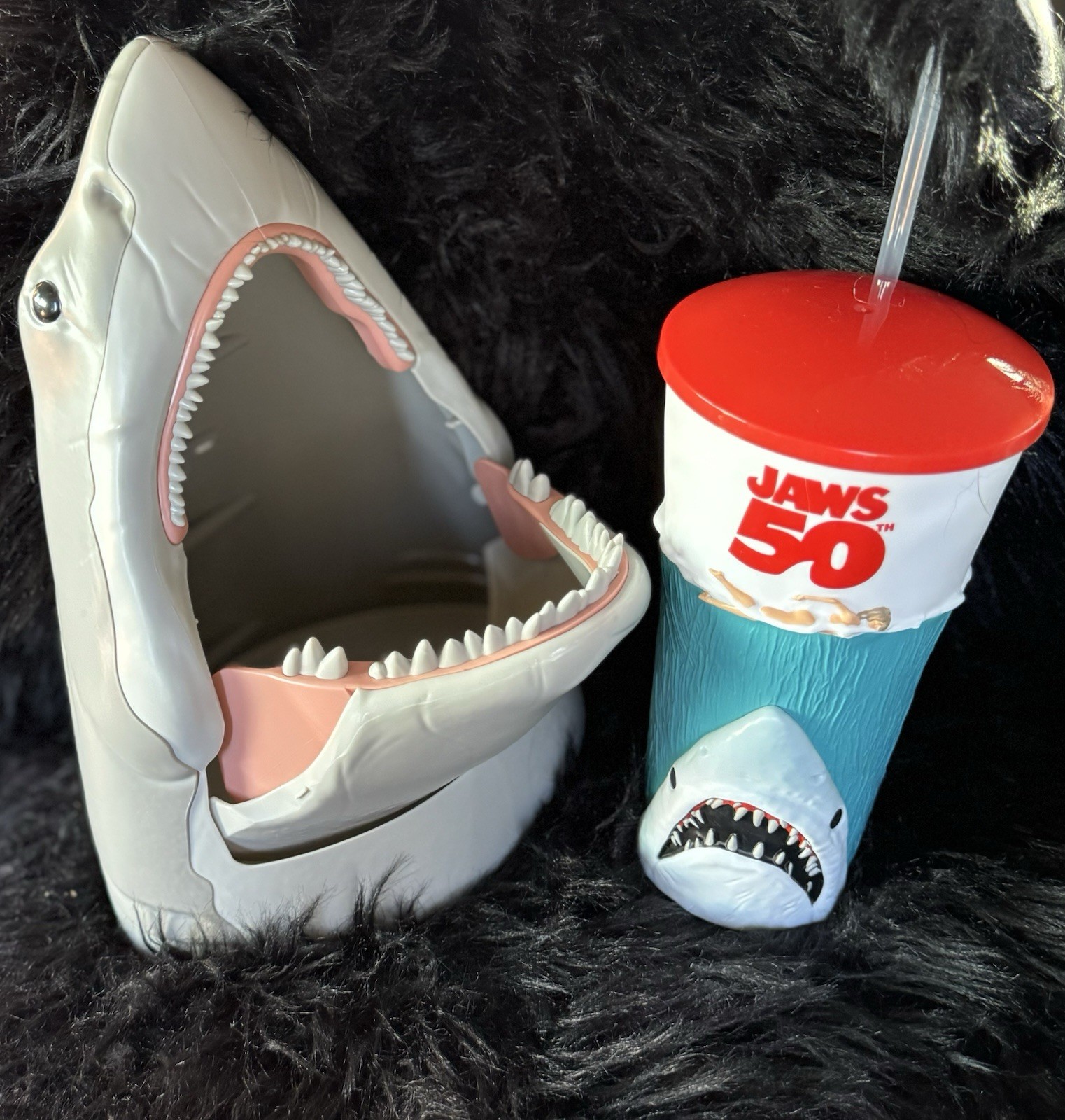AMC Theaters 2025 Jaws 50th Anniversary Shark Popcorn Bucket & Cup and ...
