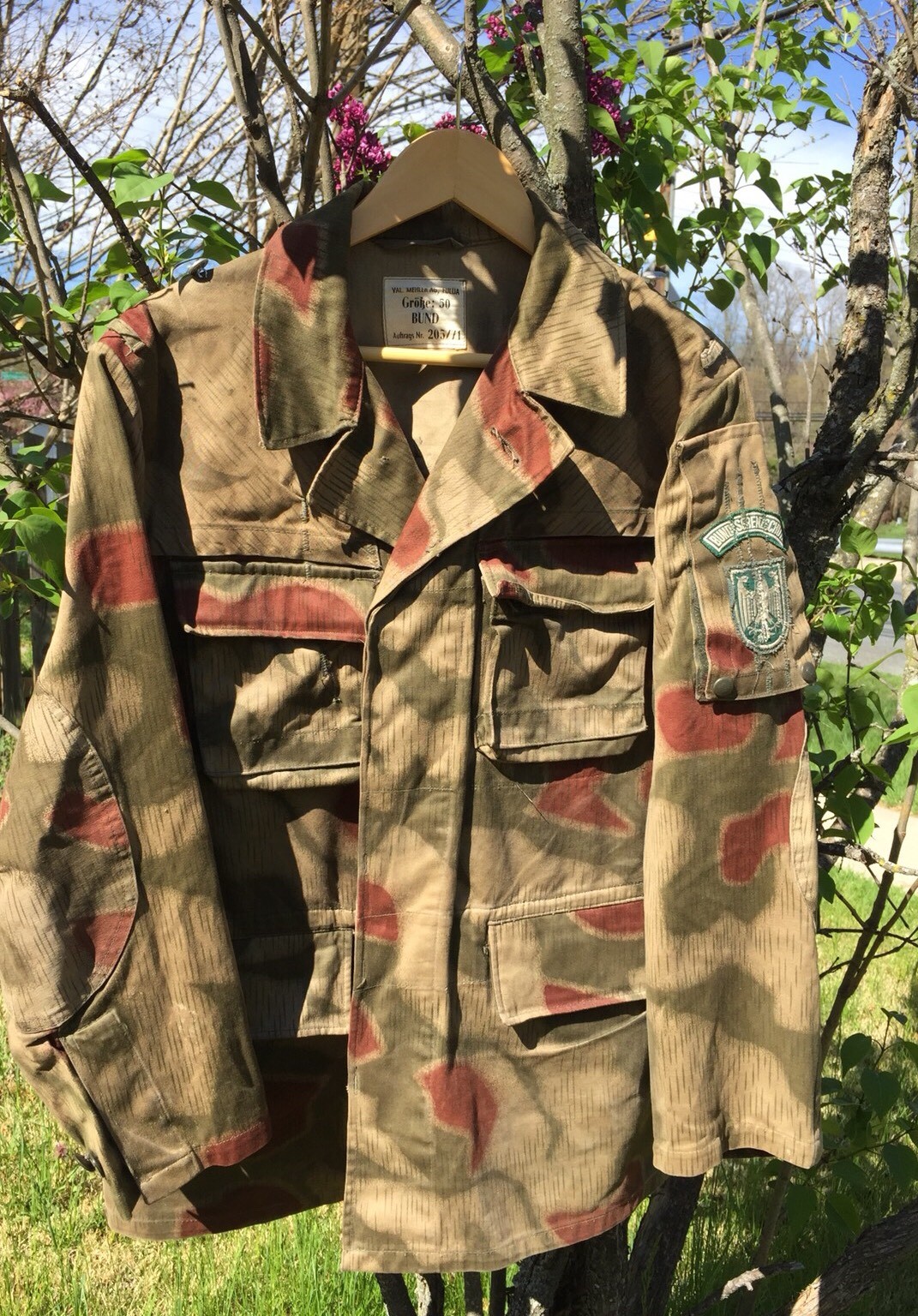 Vintage Germany Military Police Camouflage Jacket. Si… - Gem