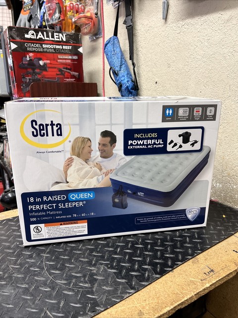Serta 18 Inch Raised Queen Sleeper Inflatable Mattress 78x60x18 A0045 ...