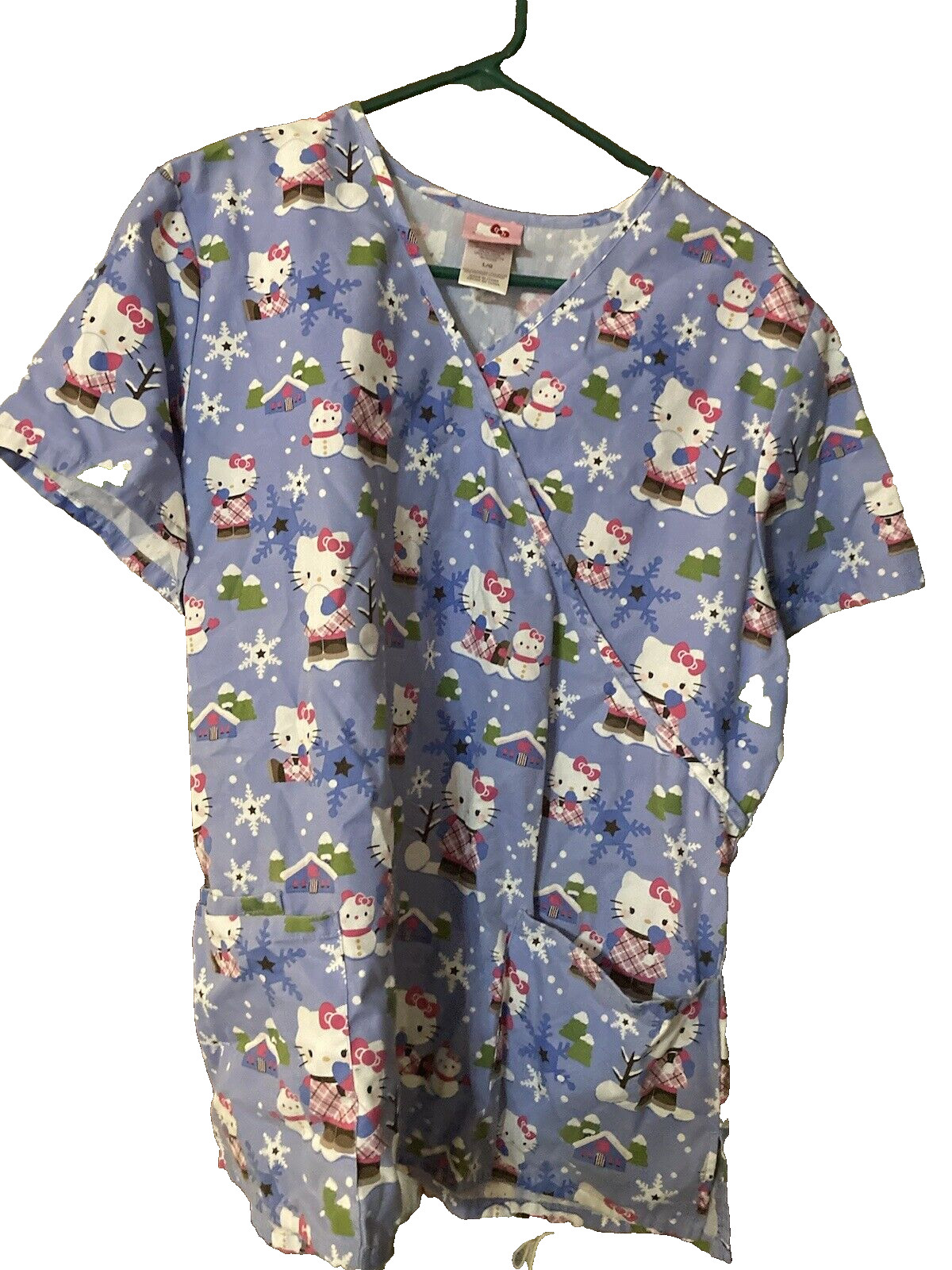 Rare Miss Kitty Woman's Nursing L Smock Scrub Top - Gem