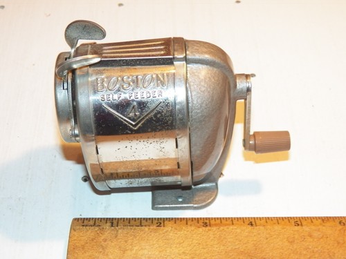 Vintage BOSTON Self Feeder #4 Pencil Sharpener, Desktop Pinch Feed Hand ...