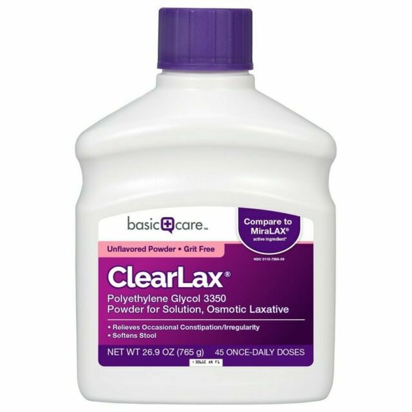 Basic Care Clearlax Polyethylene Glycol 3350 Osmotic Laxative 26.9oz ...