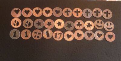 Penny cut outs of various designs ..lot of 30 #13 | eBay