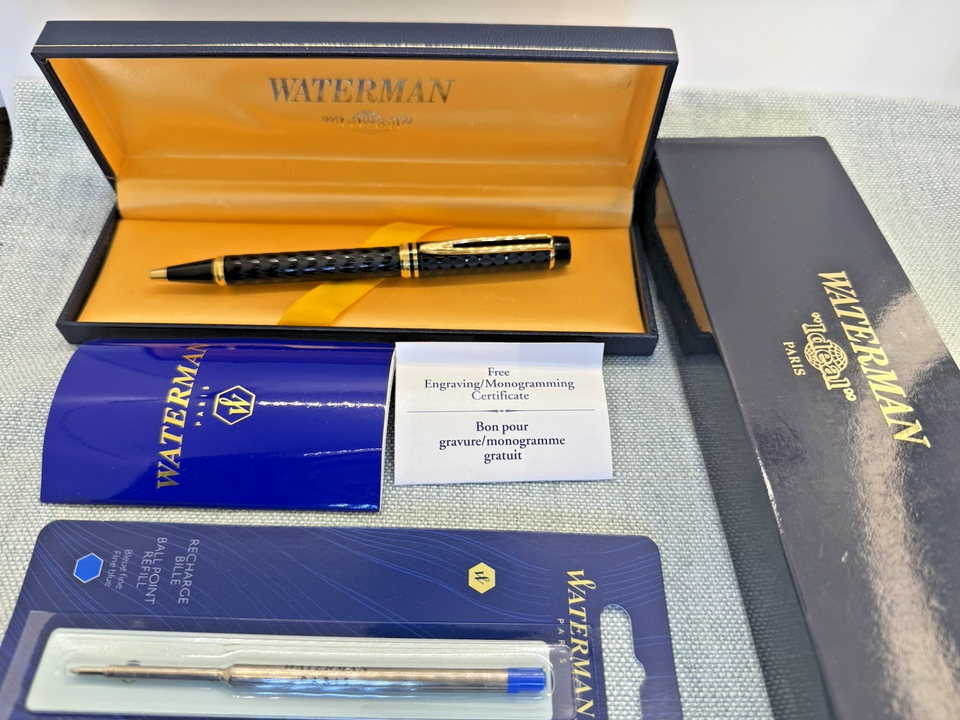 Waterman Le Man 100 Harlequin Ballpoint Pen Chased Diamond cap Wavy ...