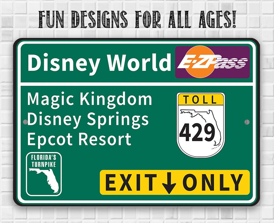 Disney World Road Metal Sign Magic Kingdom Disney Springs Epcot Resort ...