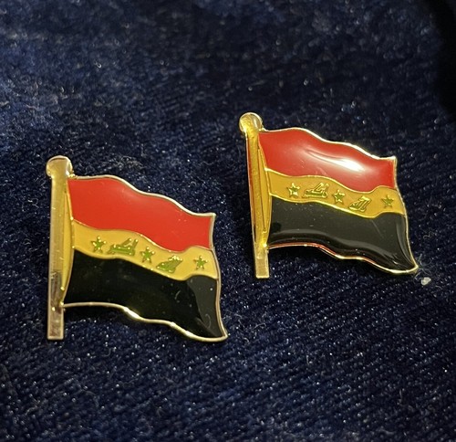 Iraq-Iraqi Flag Small Metal Pin, Saddam Hussein Era Lot Of 2. | eBay