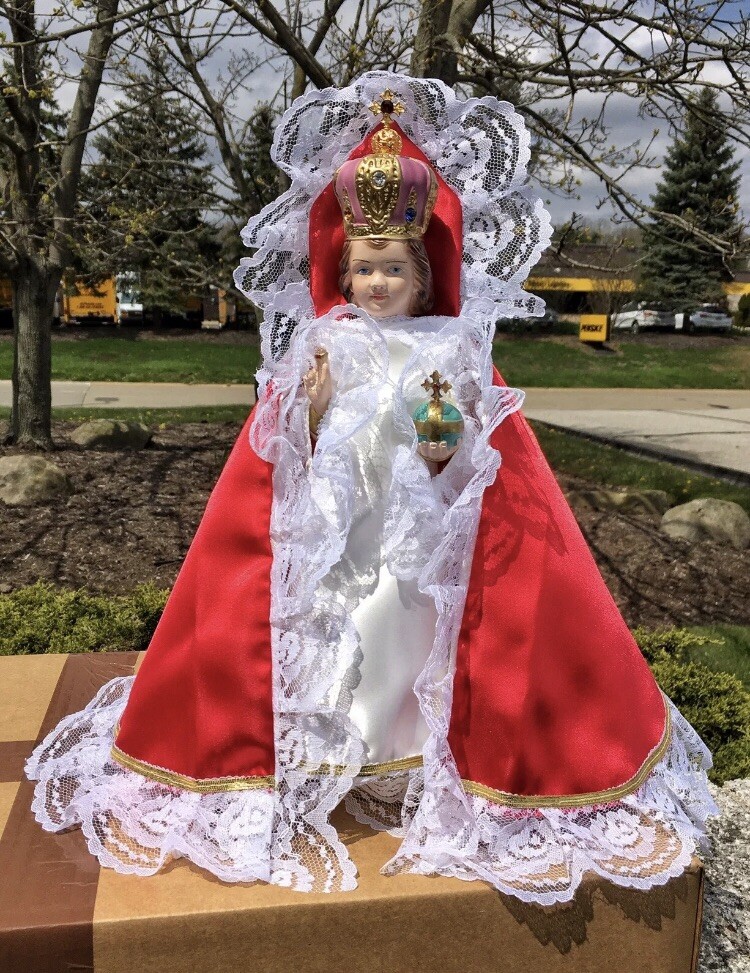 Infant of Prague Vestment Gown RED for 12" IOP Statue Dress Baby Jesus ...