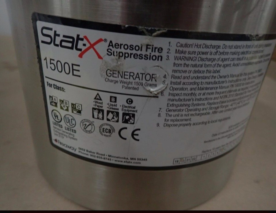 NEW IN BOX FIREAWAY STAT-X 1500 E FIRE SUPPRESSION AEROSOL GENERATOR ...