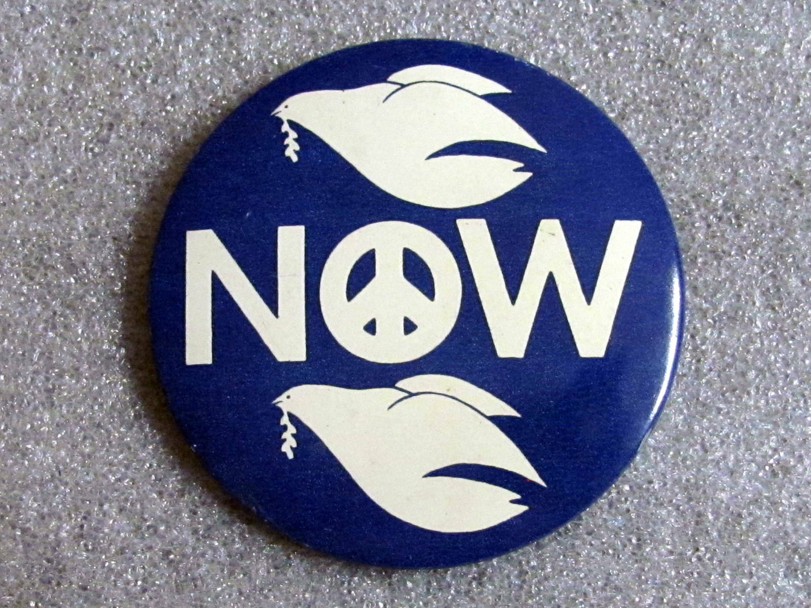 1960's Peace Now Peace Sign & Doves 2 1/4" Pinback Button Anti Vietnam ...