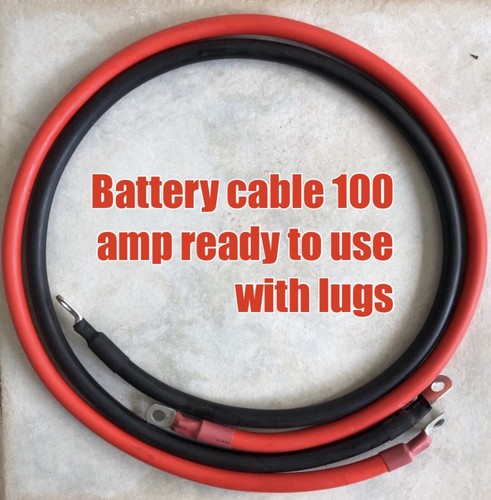 40CM 12v Battery joiner Connector Lead Dc Wire 100 Amp Cable & lugs,red ...