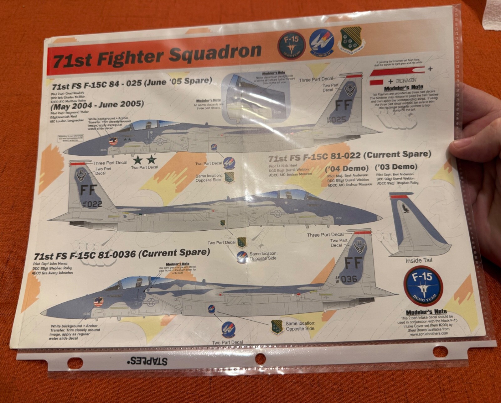 1/48 Scale Afterburner Decals 2004-2005 F-15C Demo Eagle Decal Sheet | eBay