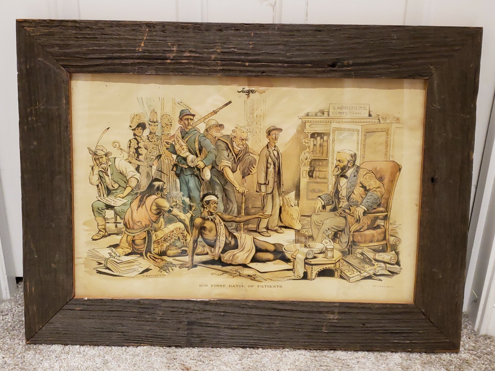 Antique Grant Hamilton Framed Political Cartoon Lithograph Sackett ...