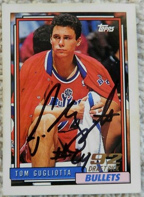 Tom Gugliotta Autographed Signed 92 Topps RC Rookie Card Bullets Suns ...
