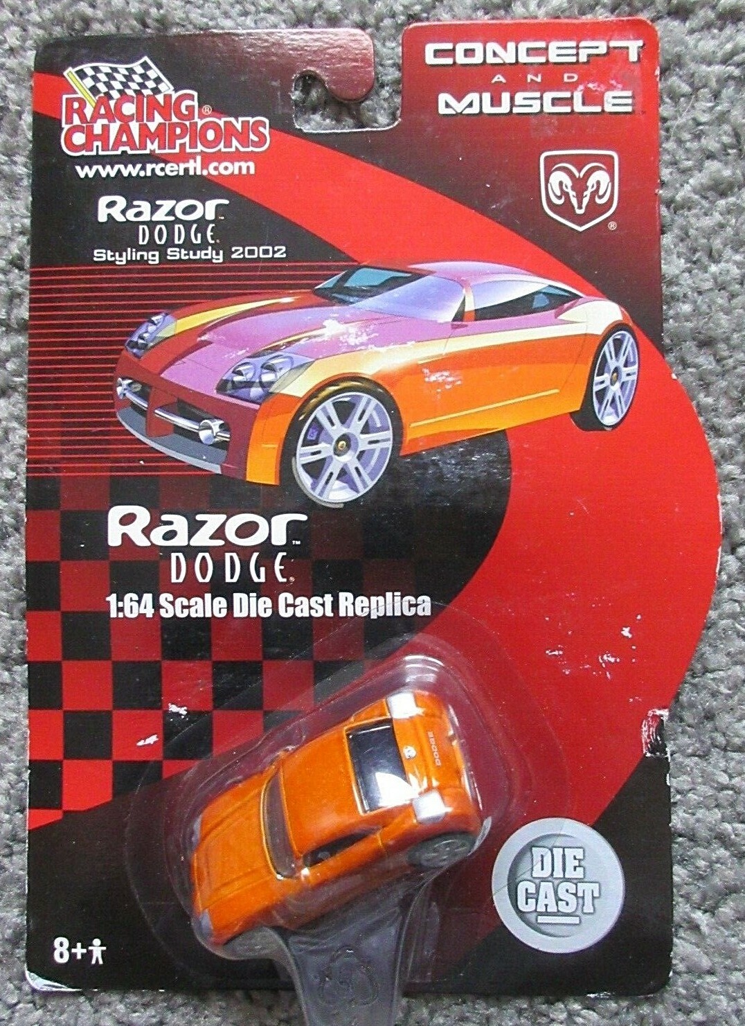 NOC 2002 RACING CHAMPIONS DODGE RAZOR CONCEPT 1/64 DIECAST MOPAR ORANGE ...