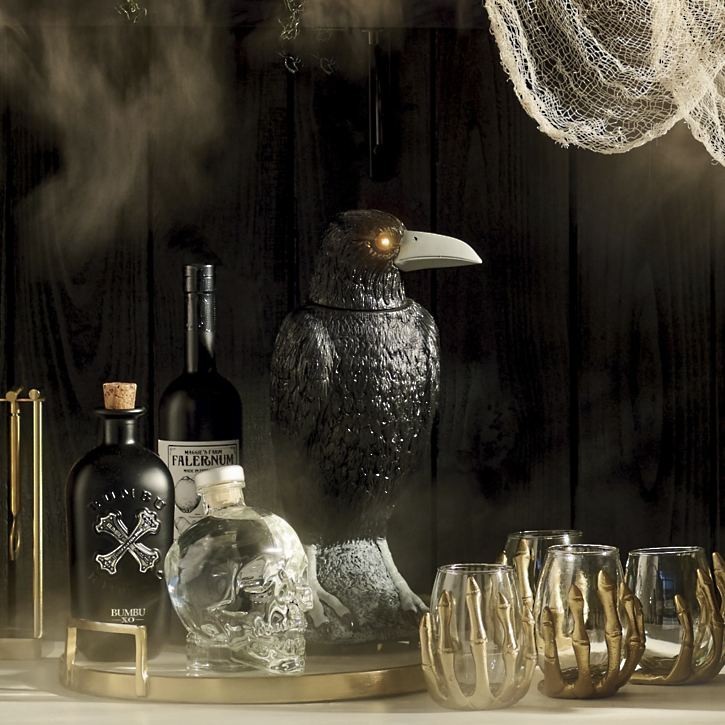 New- Animated Head Turning Raven, Molded, hard plastic tabletop raven ...