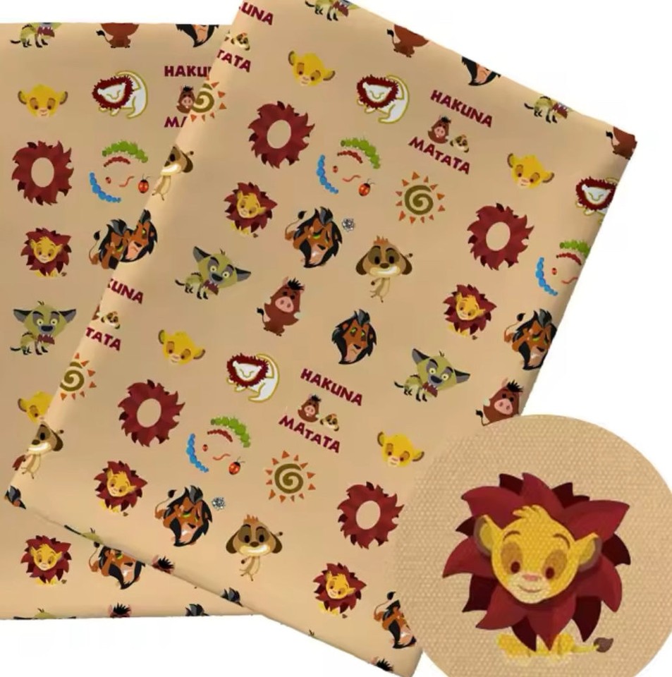 Disney Lion King Simba Scar character Polycotton Fabric Half Yard (18 ...