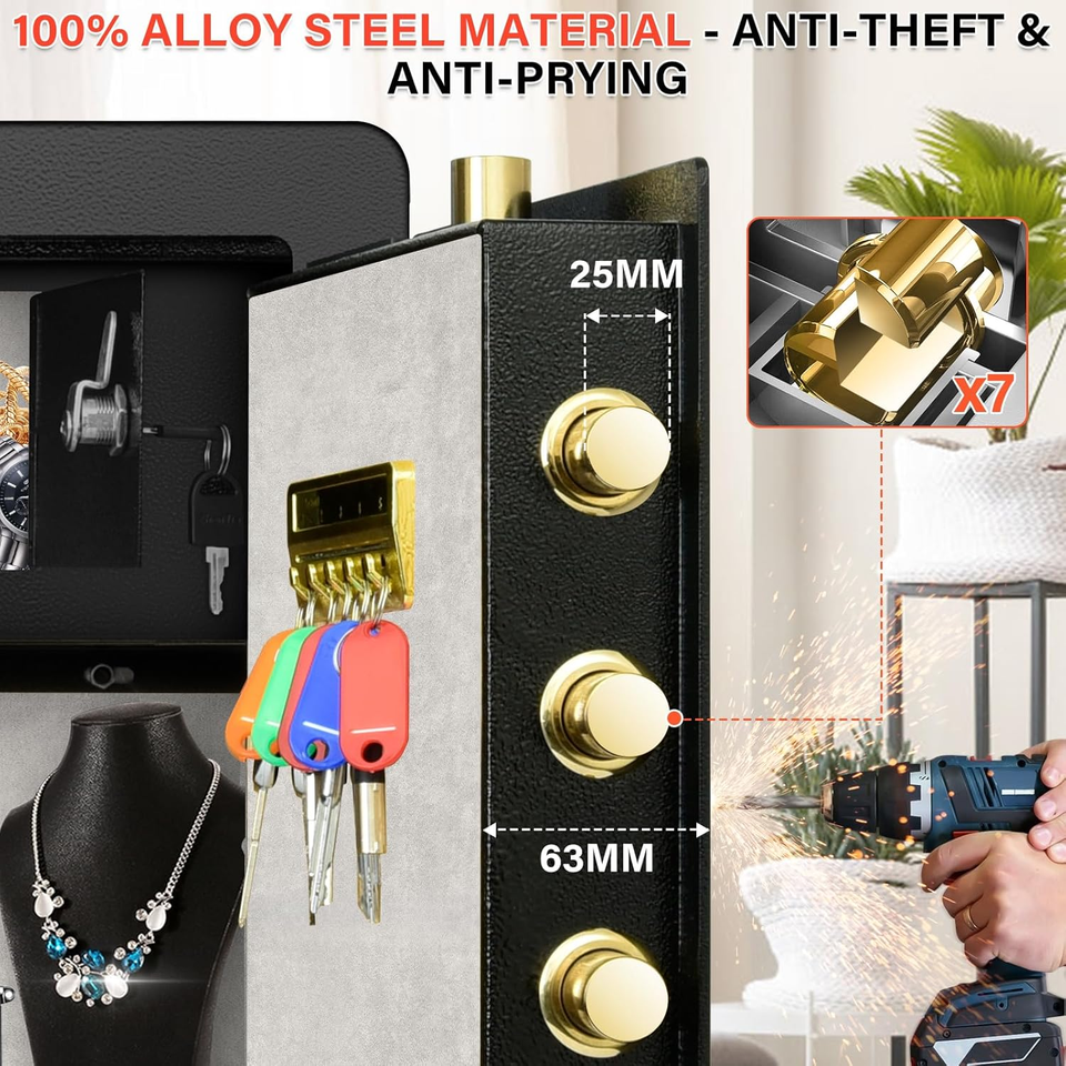 Extra Large Heavy Duty Safe Box, Home Safe Fireproof Waterproof with ...
