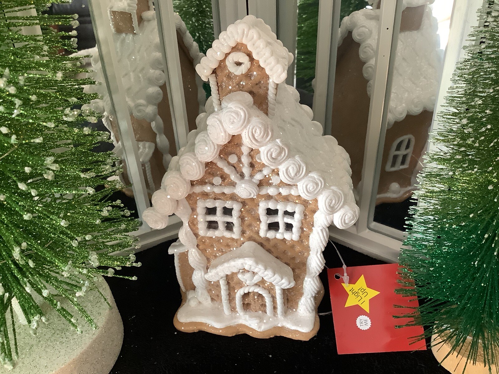 Gingerbread Lace Christmas Cottage - Lights- Elegant! | eBay