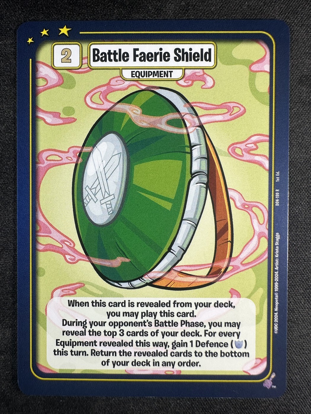 2024 Neopets TCG DON-199 R Battle Faerie Shield Equipment 1st Ed Rare M ...