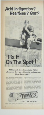 Vintage 1950s Tums Advert Acid Indigestion Print Ad Construction ...