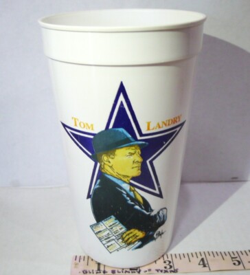1993 Dallas Cowboys Tom Landry Star Graphic Pepsi Cola FINA Plastic Cup ...